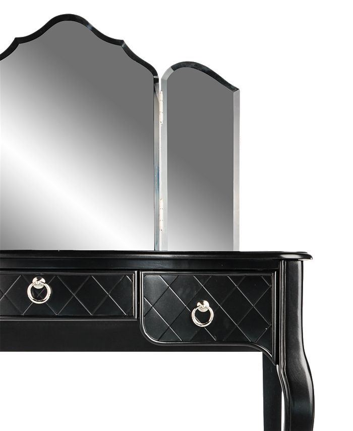 Poundex Vanity Set with Stool - Macy's