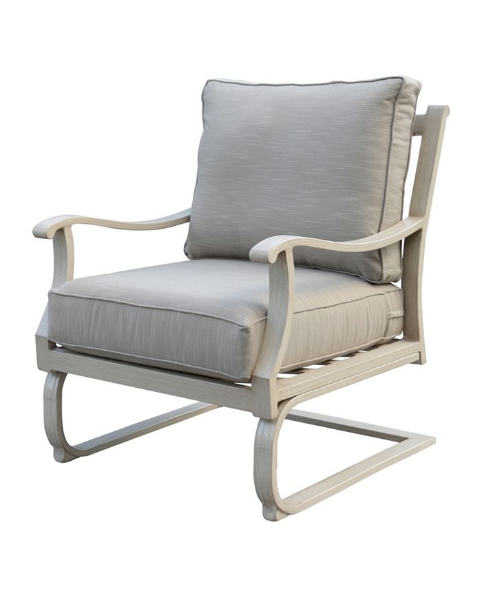 Courtyard Casual Torino Aluminum Outdoor C-Spring Club Chair - Macy's