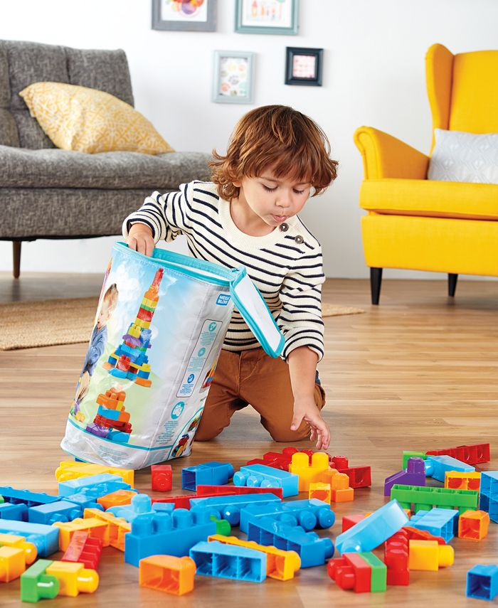 Mega Bloks 80-piece Big Building Bag Blocks for Toddlers 1-3, Blue - Macy's