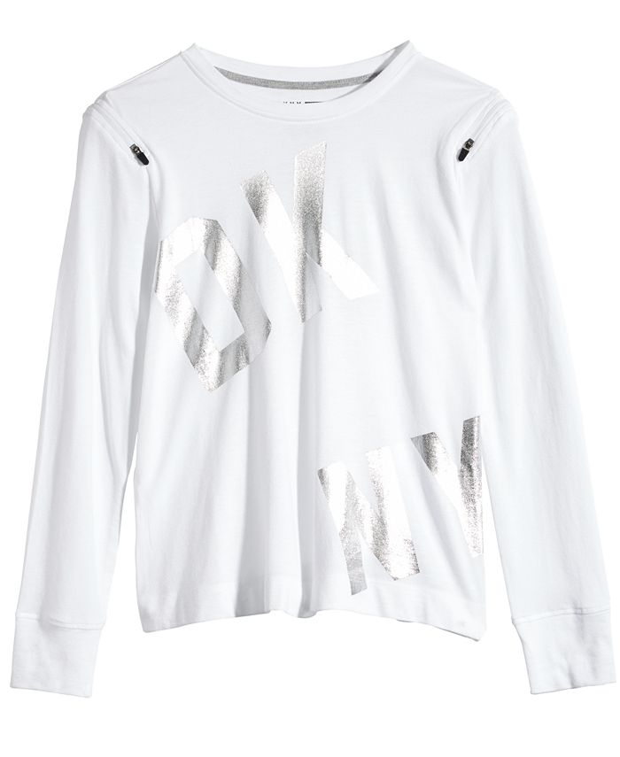 DKNY Big Girls Zipper Cold Shoulder Top - Macy's