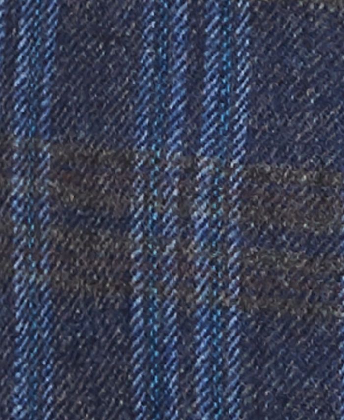 Tallia Men's Slim-Fit Blue Plaid Wool Vest - Macy's