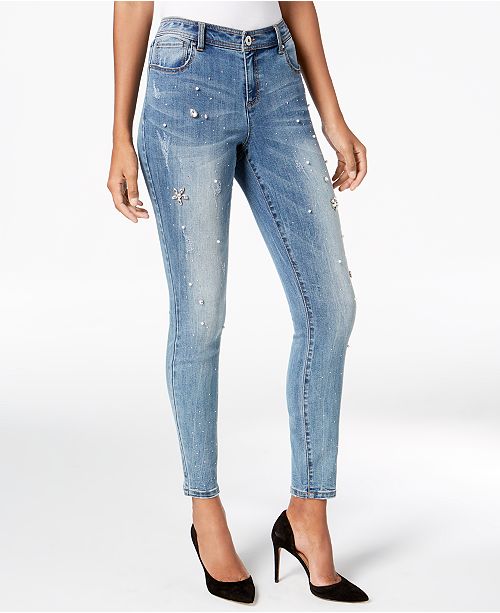INC International Concepts I.N.C. Embellished Skinny Jeans, Created for ...