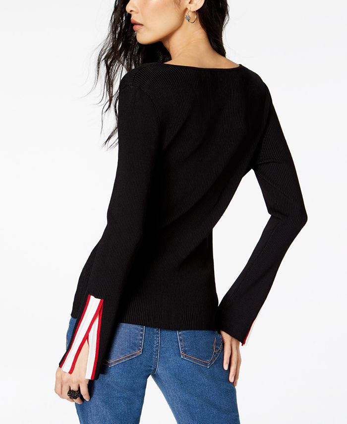 INC International Concepts I.N.C. Split-Sleeve Ribbed Sweater, Created ...