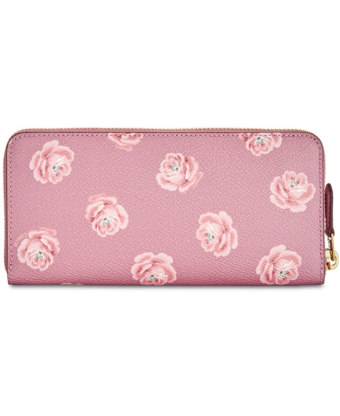 COACH Rose Print Slim Accordion Wallet - Macy's