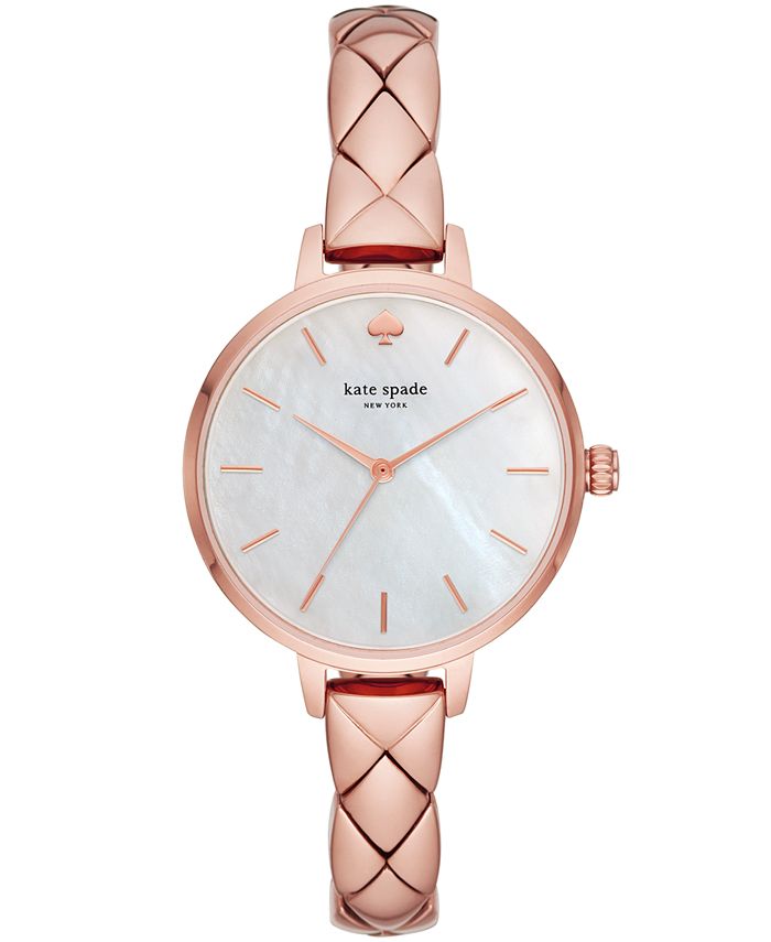 kate spade new york Women's Metro Pink Stainless Steel Bracelet Watch ...