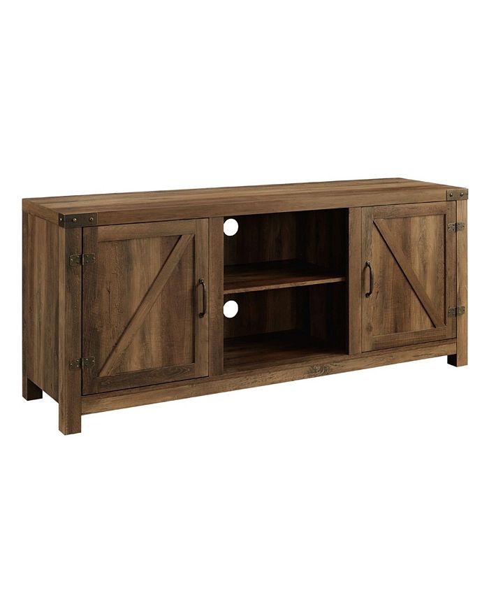 Walker Edison 58" Farmhouse TV Stand with Barn Door Side Doors ...