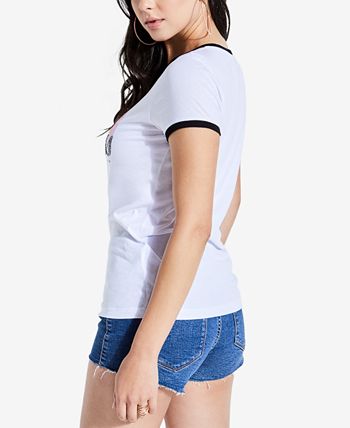 GUESS Graphic Ringer T-Shirt - Macy's