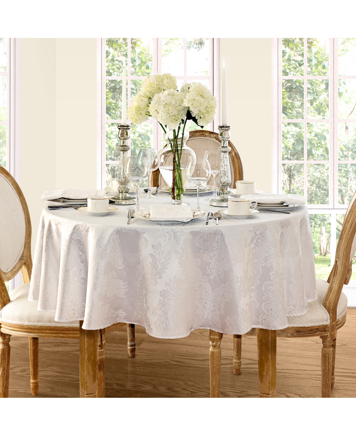 Click here for Elrene Barcelona Damask Oval Tablecloth  60 x 84 -... prices