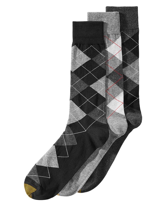 Gold Toe Men's 3-Pk. Extended-Size Carlyle Argyle Socks - Macy's