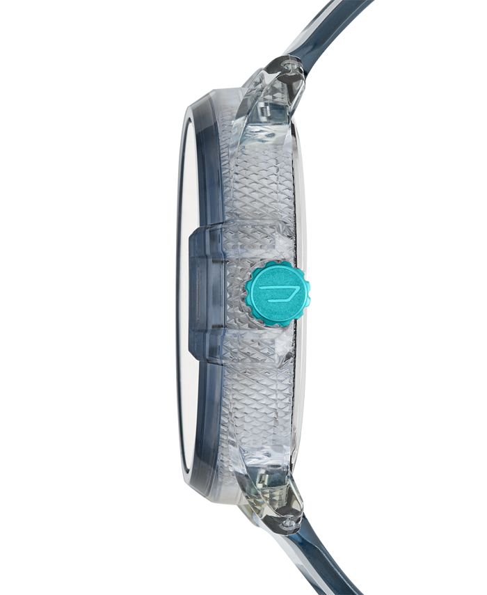 Diesel Men's Blue Polyurethane Strap Watch 44mm - Macy's