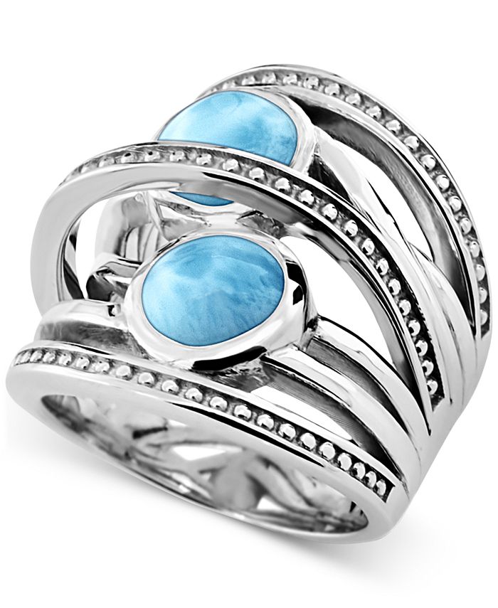 Marahlago Larimar Statement Ring in Sterling Silver - Macy's