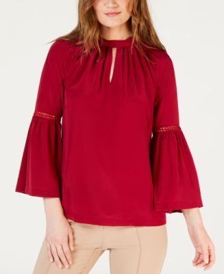 Trina Turk Silk Keyhole Top - Macy's