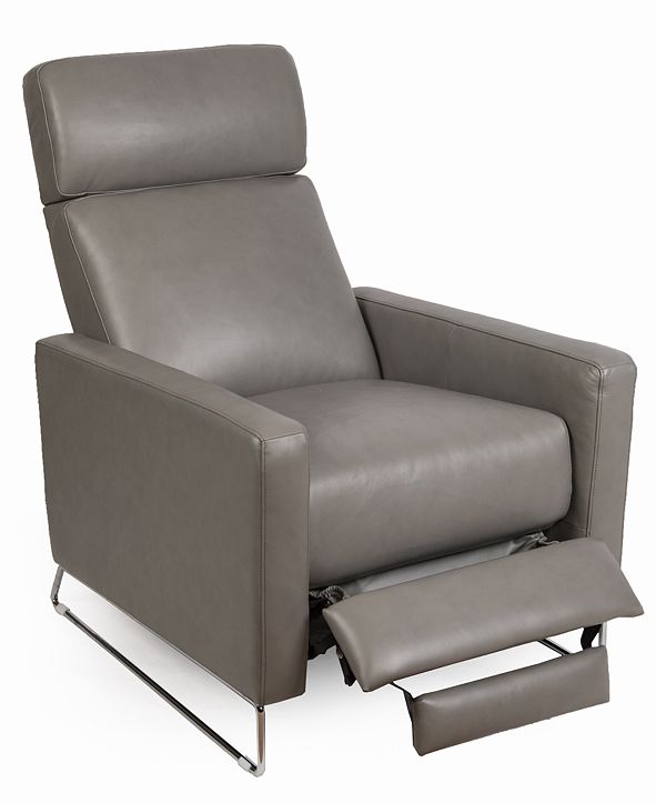 Furniture CLOSEOUT Casdia Leather Pushback Recliner & Reviews ...