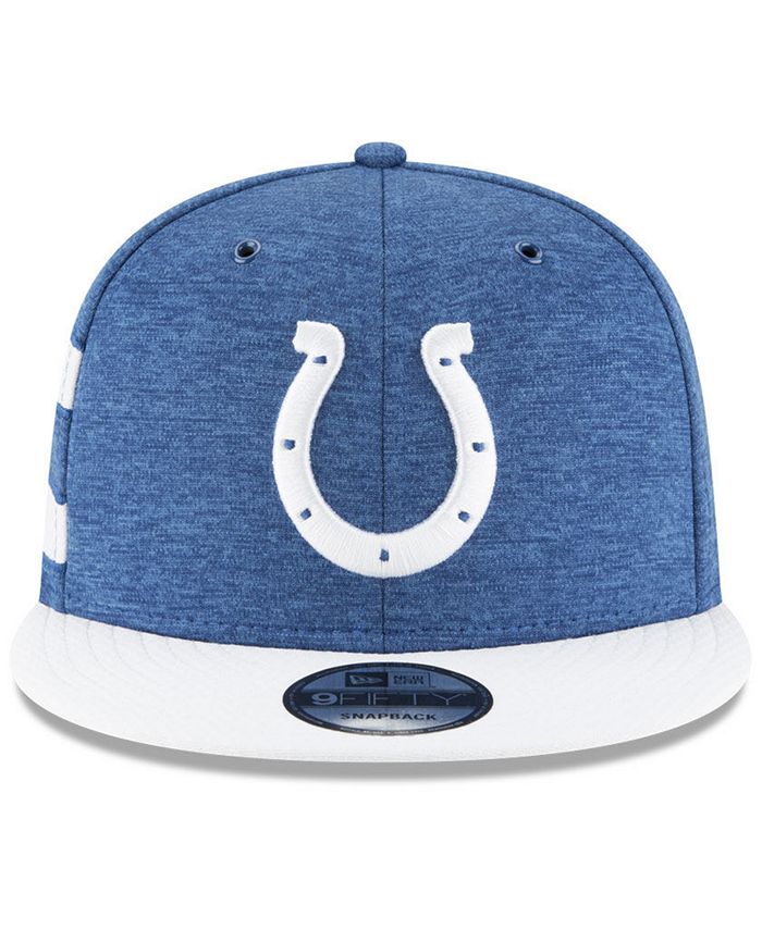 New Era Indianapolis Colts On Field Sideline Home 9FIFTY Snapback Cap ...