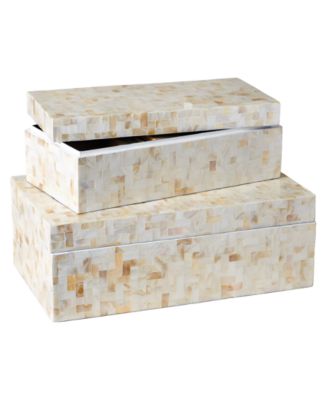 Two's Company Lamina Decorative Boxes, Set of 2 - Macy's