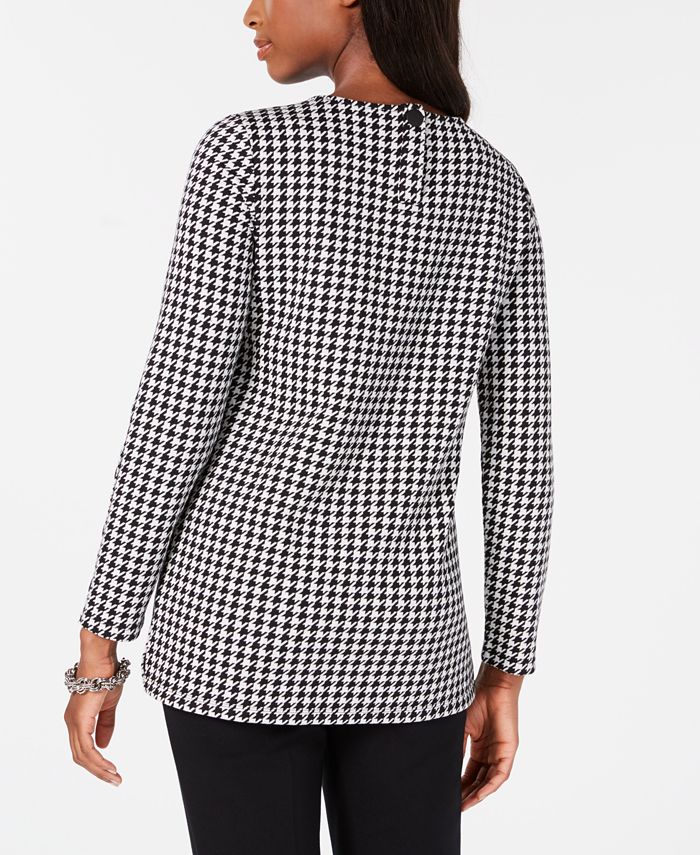 Tommy Hilfiger Houndstooth Top, Created for Macy's - Macy's