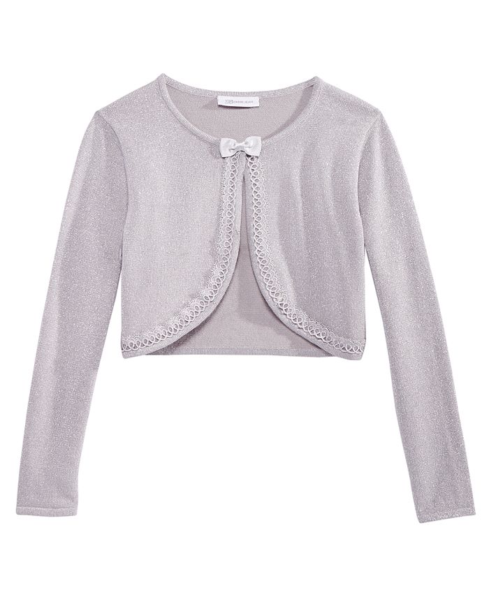 Bonnie Jean Big Girls Metallic Flyaway Cardigan - Macy's