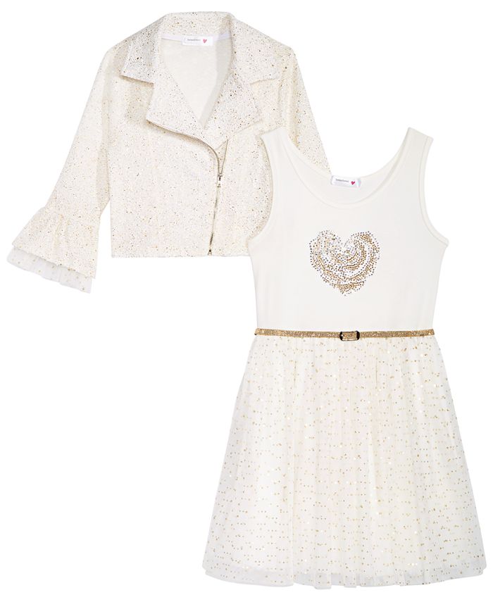 Beautees Big Girls 2-Pc. Moto Jacket & Sequin Dress Set - Macy's