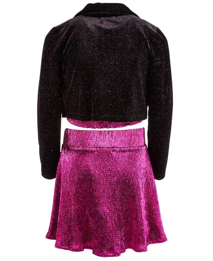 Beautees Big Girls 3-Pc. Moto Jacket, Top & Skirt Set - Macy's