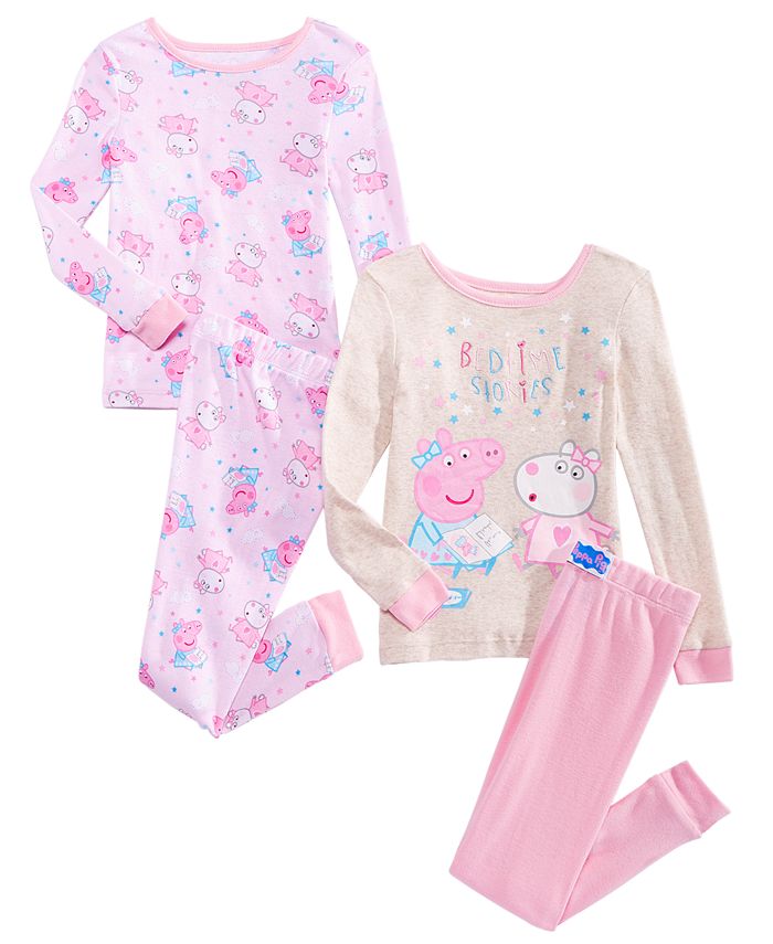 Peppa Pig 4-Pc. Bedtime Stories Cotton Pajama Set - Macy's