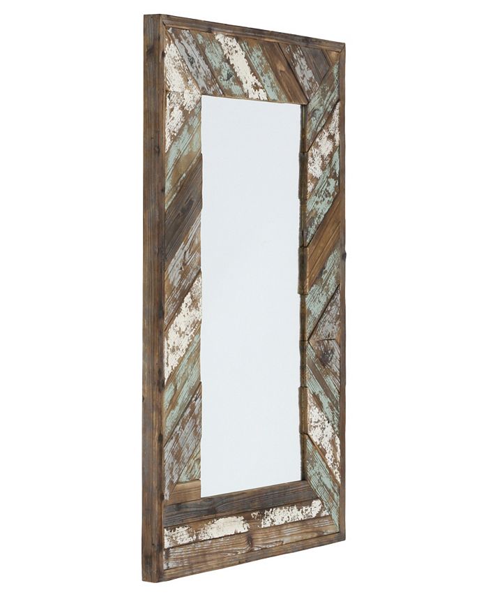 Aspire Home Accents Brogan Distressed Wood Slat Wall Mirror - Macy's