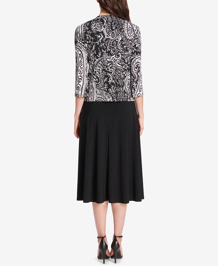 Jessica Howard Fit & Flare Midi Dress & Printed Jacket - Macy's