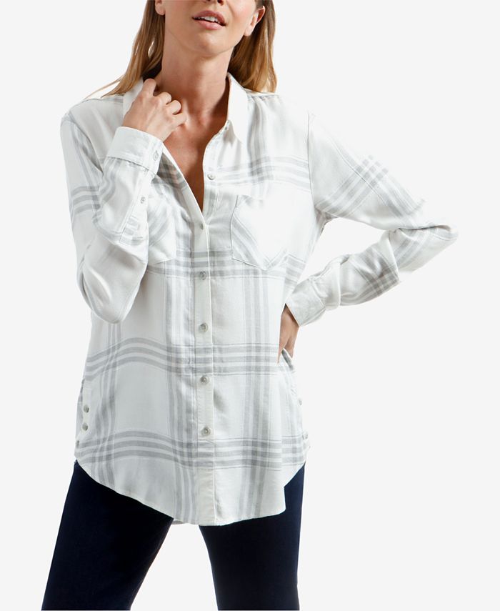 Lucky Brand Plaid Side-Button Shirt - Macy's