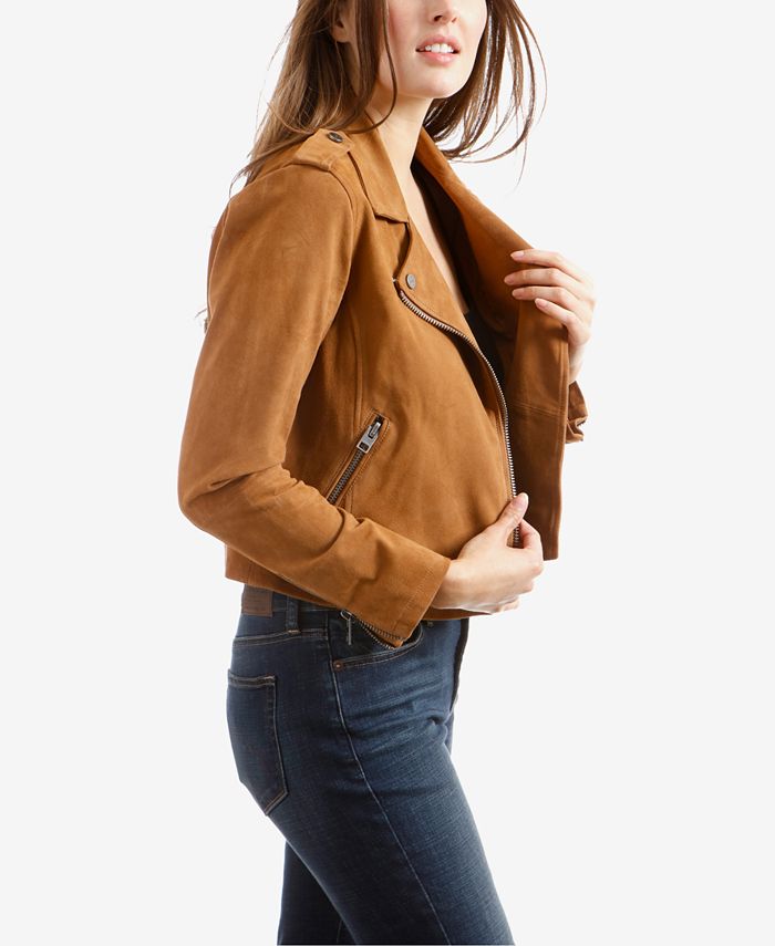 Lucky Brand Suede Motorcycle Jacket - Macy's