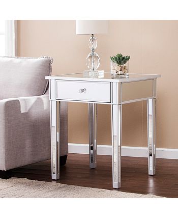 Southern Enterprises Mirage Mirrored Accent Table, Quick Ship - Macy's