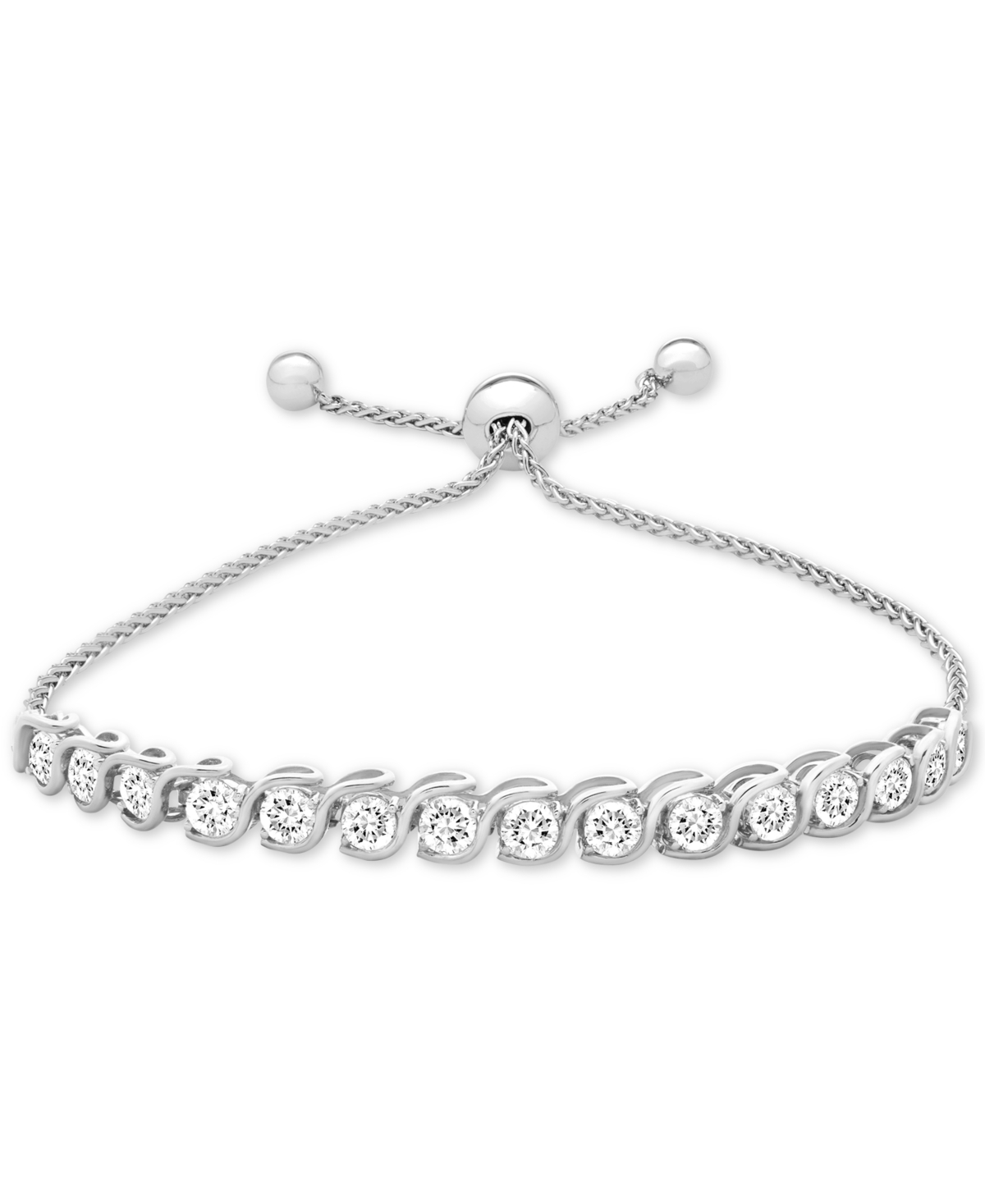 Click here for Lab-Grown White Sapphire Bolo Bracelet (3-7/8 ct.... prices