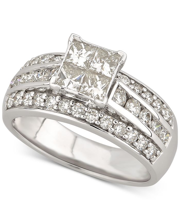 Centennial Diamond Princess Cluster Engagement Ring (1-1/2 ct. t.w.) in ...