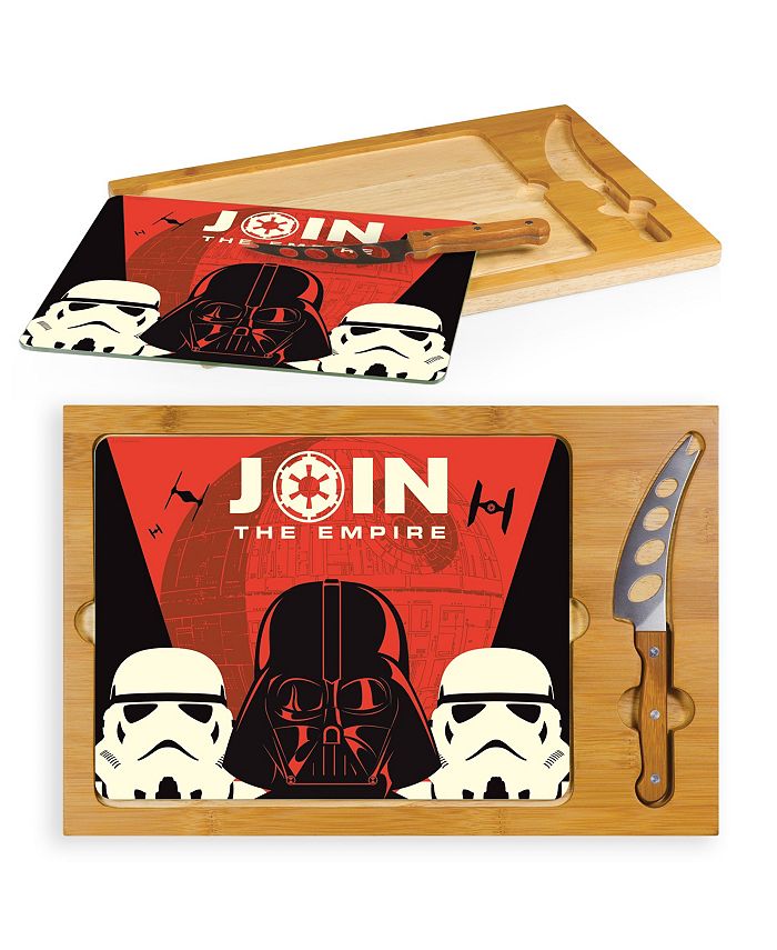 Disney Star Wars Empire Icon-Glass Top Tray and Knife Set - Macy's