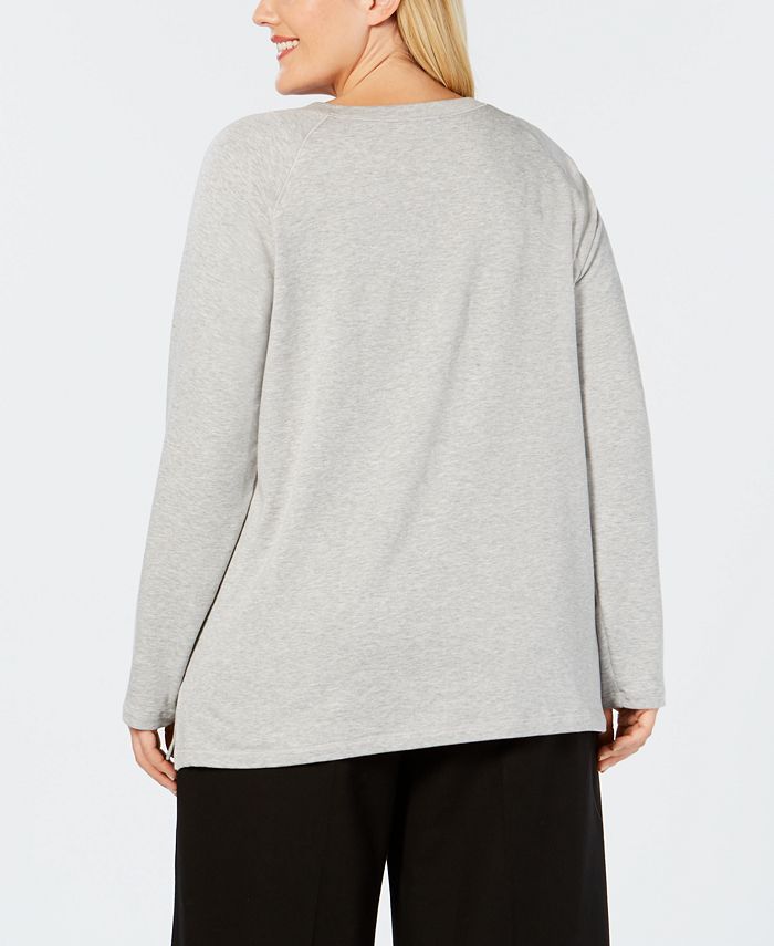 Eileen Fisher Plus Size Tencel® Side-Split Top - Macy's