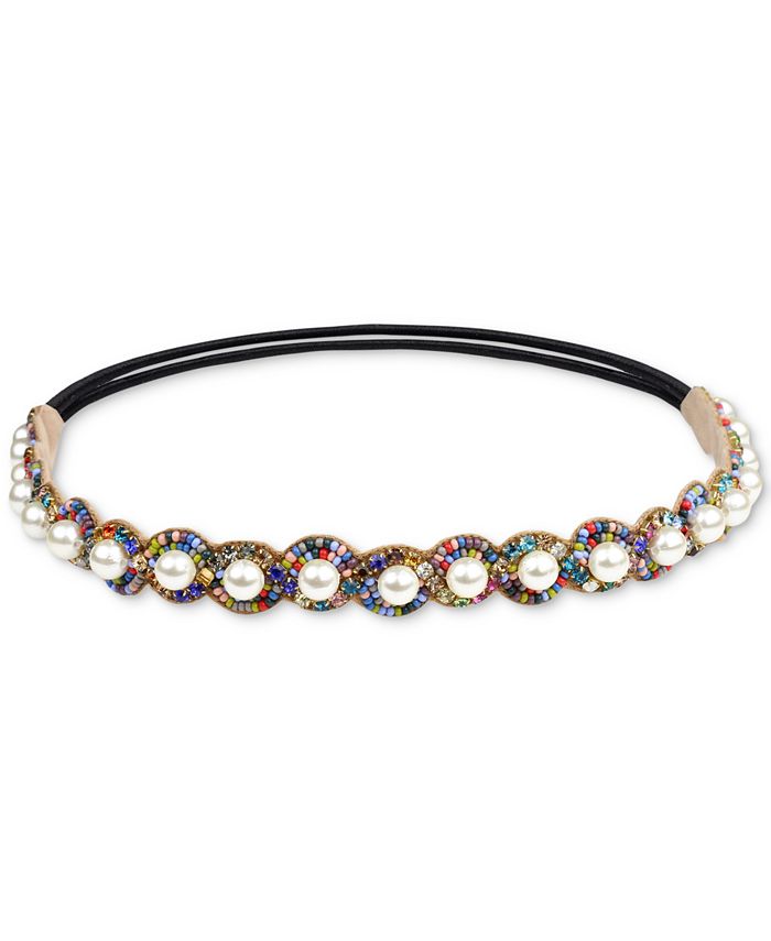 Deepa Gold Tone Crystal Bead And Imitation Pearl Headband Macys