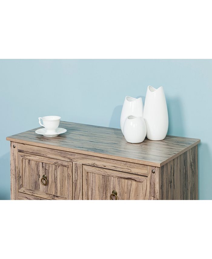 Elegant Home Fashions Simplicity Storage Cabinet with 2 Doors 2 Drawers ...