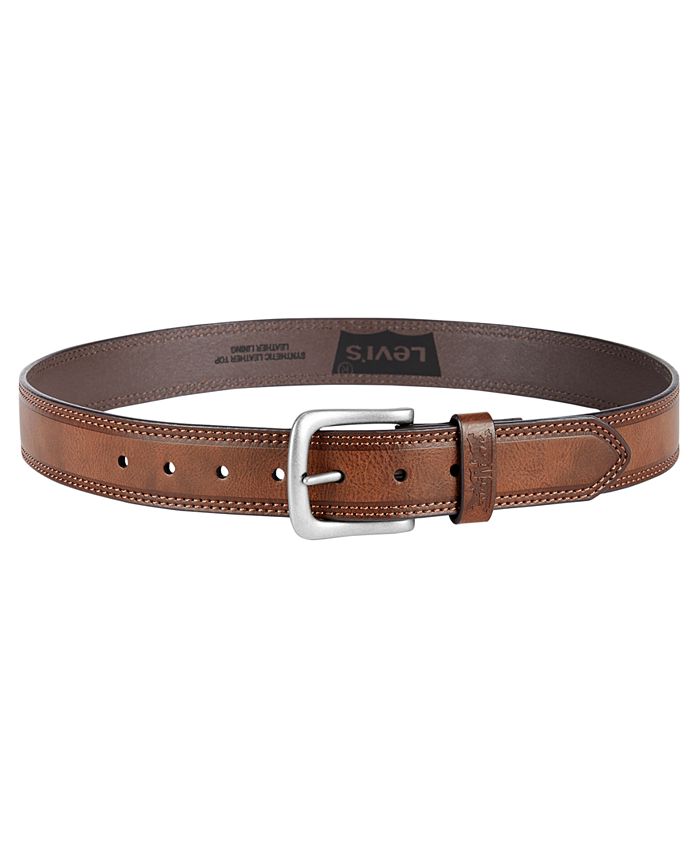 Levi's Men's Creased-Edge Stitched Casual Belt - Macy's