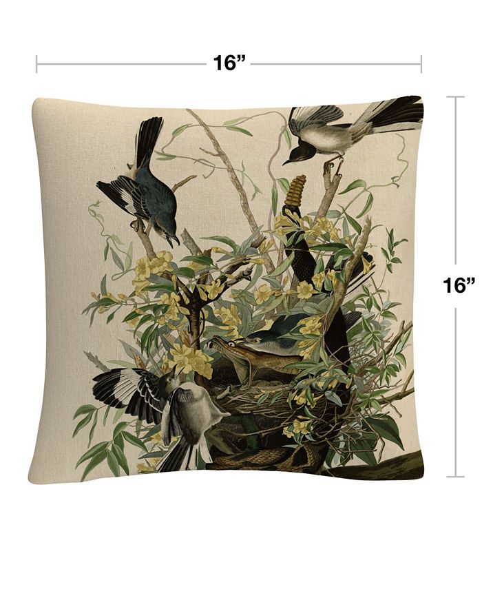Baldwin John James Audubon Mocking Birds and Snake II Decorative Pillow ...