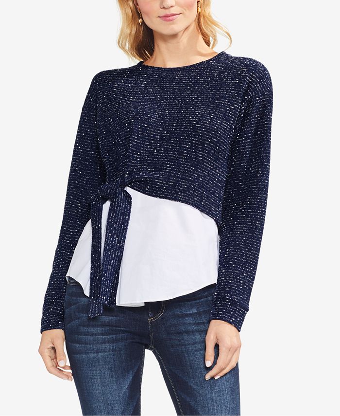 Vince Camuto Layered-Look Sweatshirt & Reviews - Tops - Women - Macy's