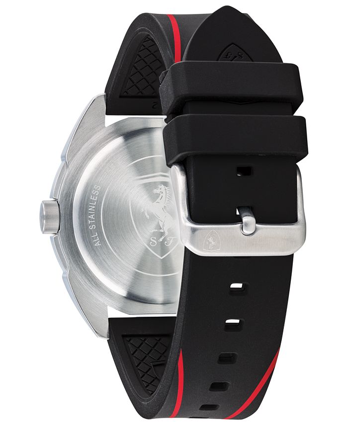 Ferrari Men's Forza Black Silicone Strap Watch 45mm - Macy's