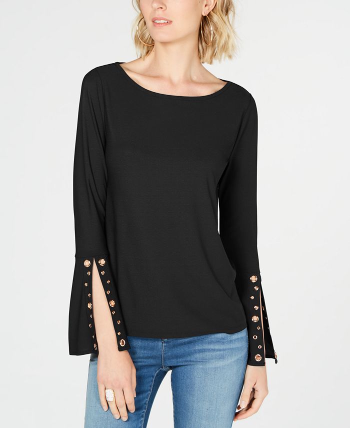 INC International Concepts I.N.C. Embellished Split-Sleeve Top, Created ...