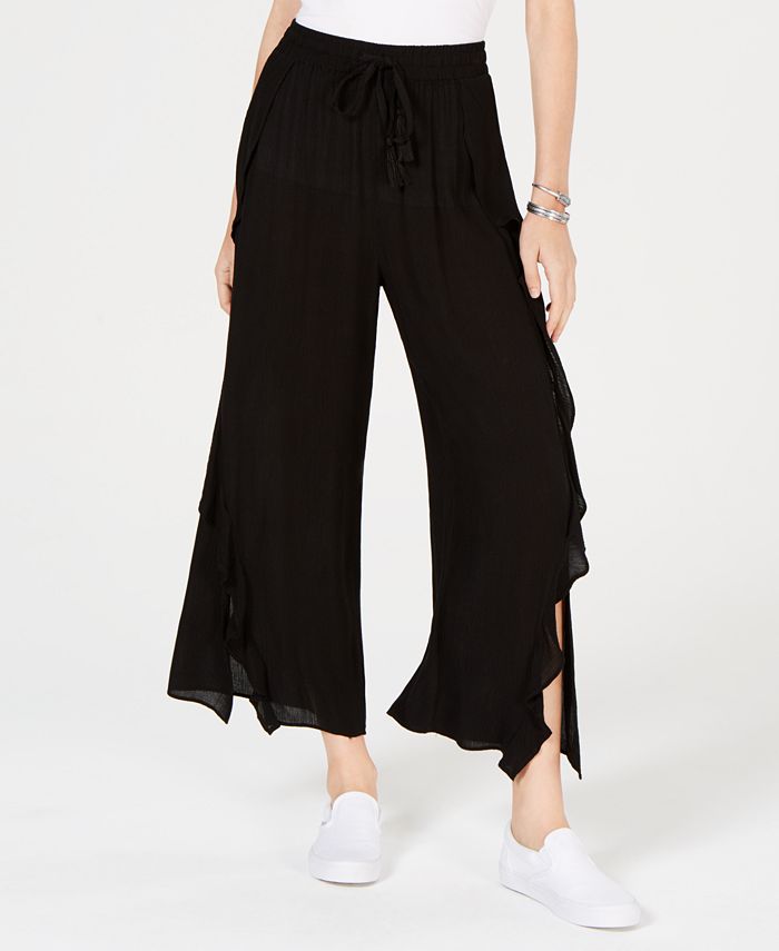 American Rag Juniors' Ruffled Wide-Leg Pants, Created for Macy's - Macy's