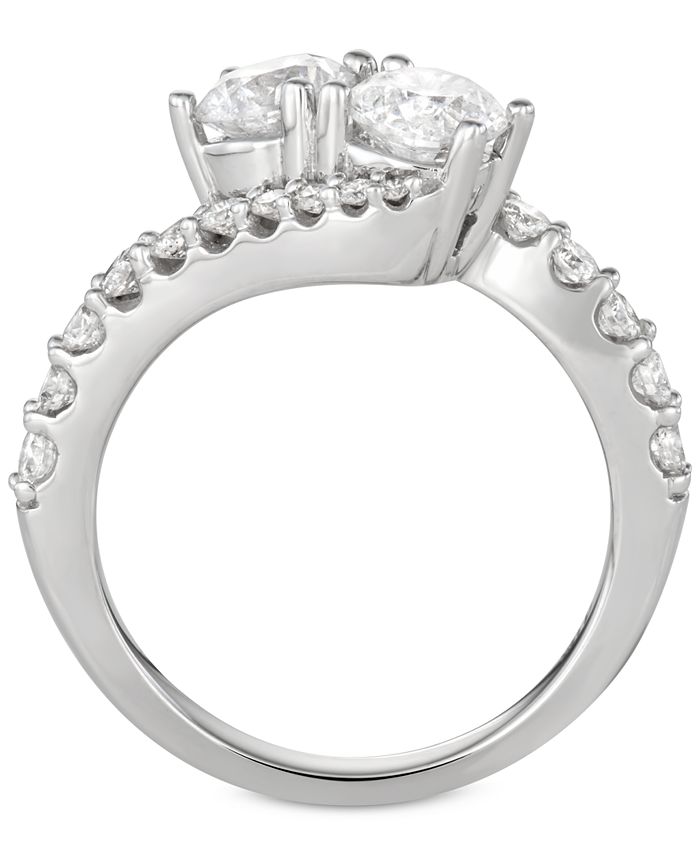 Two Souls, One Love® Diamond Two-Stone Twist Engagement Ring (2 ct. t.w ...