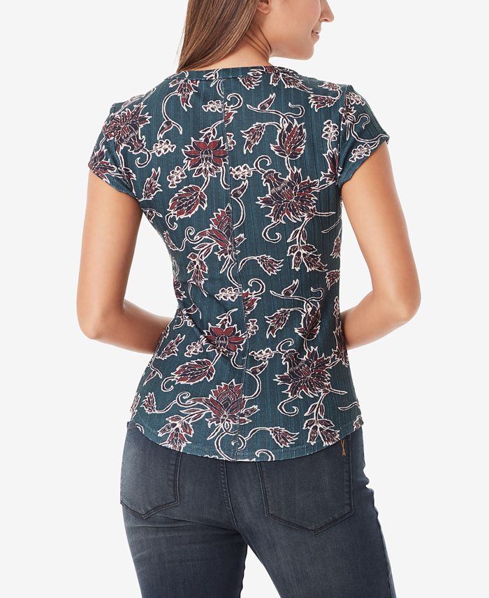WILLIAM RAST Printed Lace-Up Top - Macy's