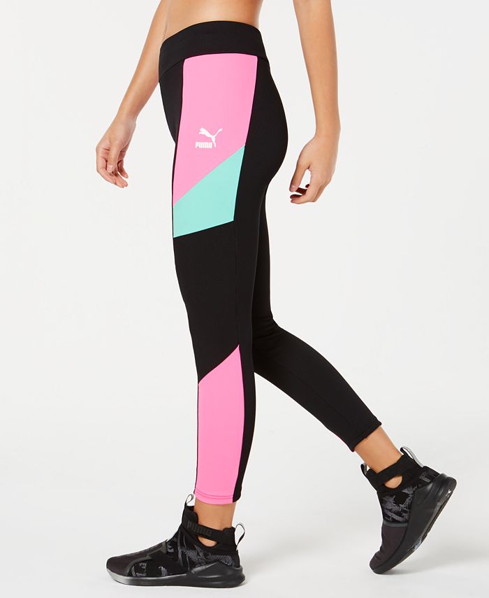 Puma Retro Ribbed Colorblocked Leggings - Macy's