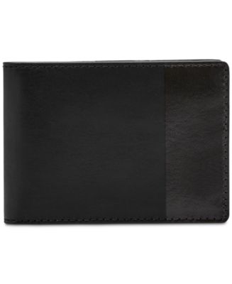 Fossil Men's Nev Leather Money-Clip Wallet - Macy's