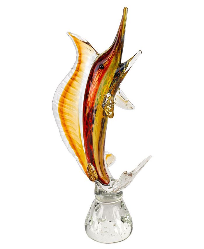 Badash Crystal Firestorm Marlin Art Glass Sculpture - Macy's
