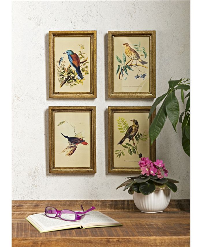 IMAX Wooden Bird Plaques - Set of 4 - Macy's