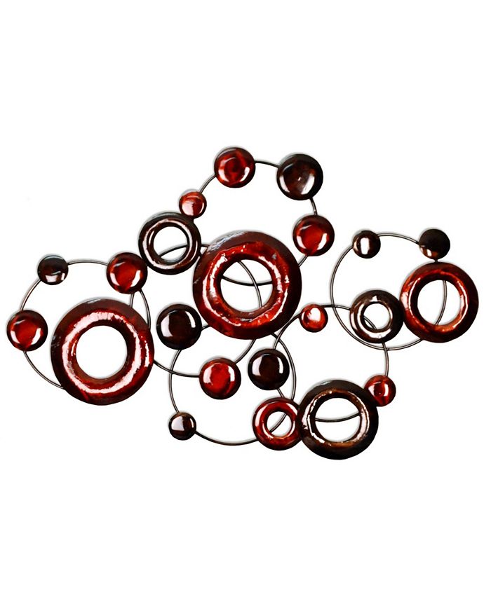 Stratton Home Décor Stratton Home Decor Red Metallic Circles Wall Decor ...