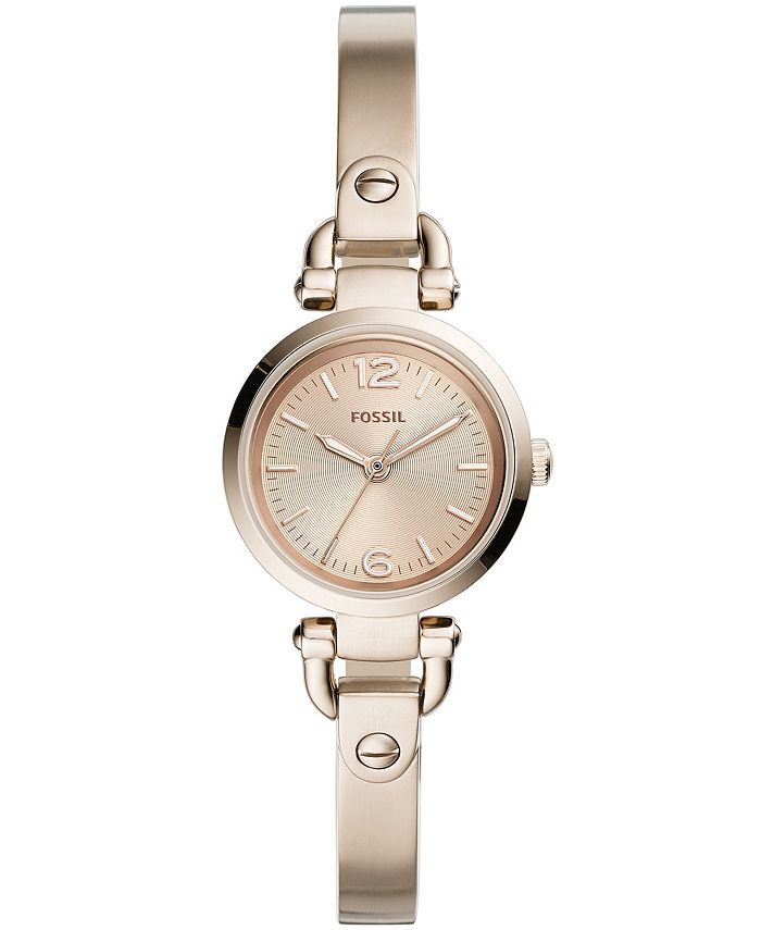 Fossil Women's Georgia Mini Pastel Pink Stainless Steel Bracelet Watch ...