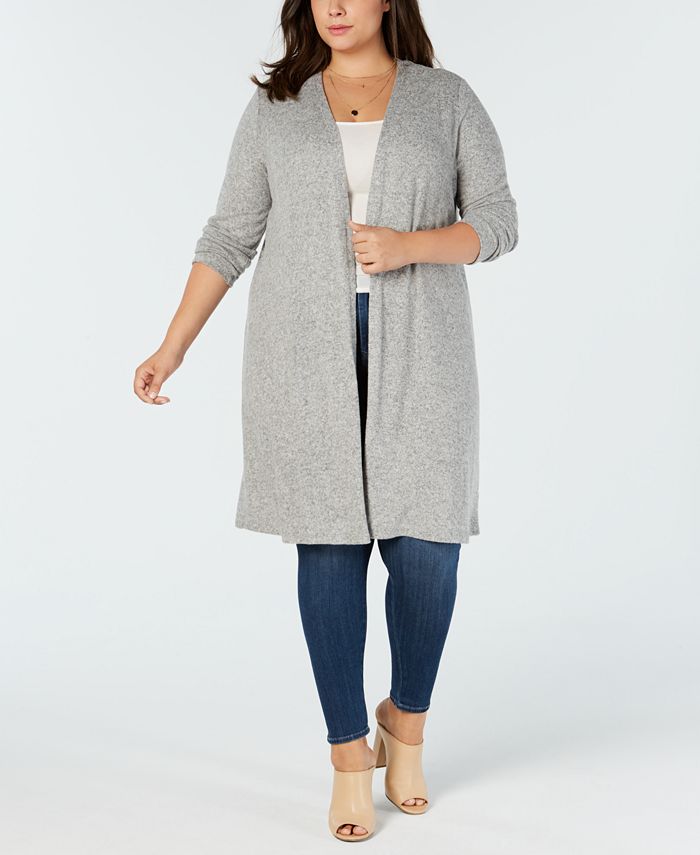 BCX Trendy Plus Size Open-Front Cardigan - Macy's